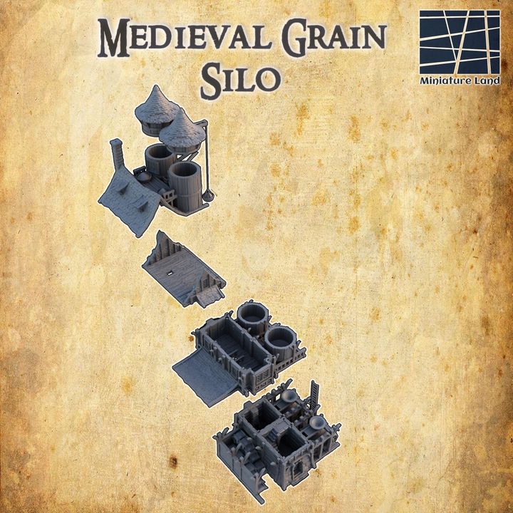 3D Printable Medieval Grain Silo - Tabletop Terrain - 28 MM by MiniatureLand